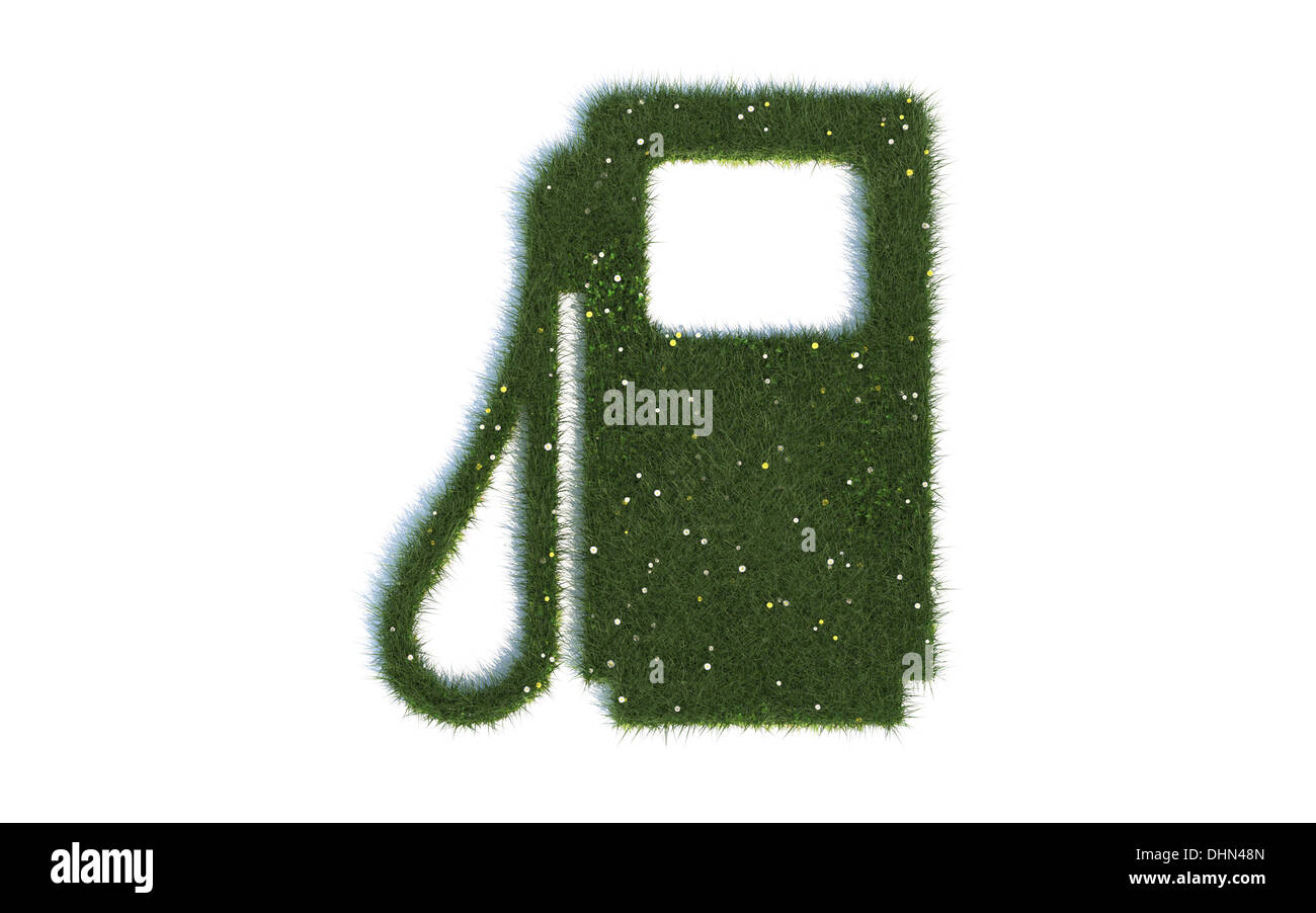 Petrol Pump Symbols out of realistic Grass Stock Photo - Alamy