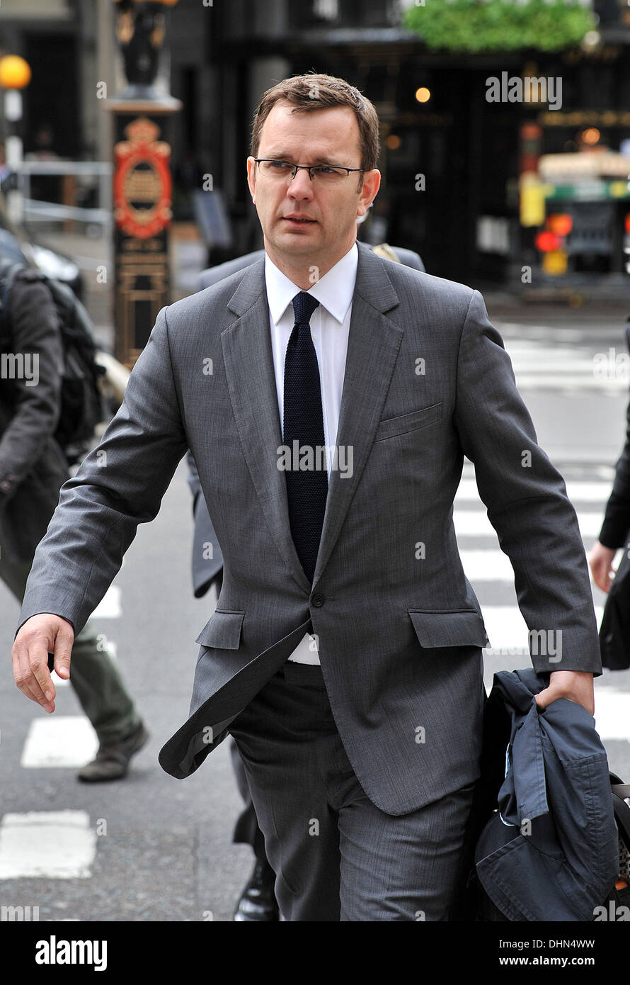 Andy Coulson arrives at the Royal Courts of Justice for a hearing in ...