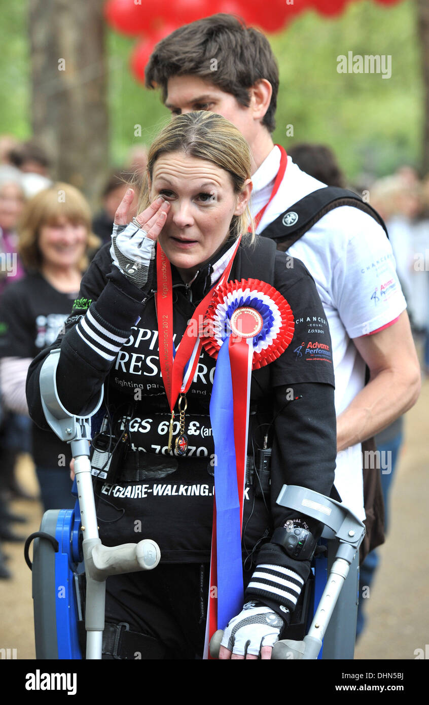 Claire Lomas and husband Dan Former horse rider Claire Lomas finishes ...