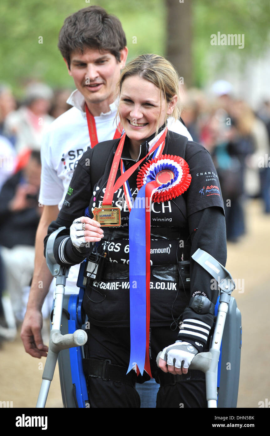 Claire Lomas, husband Dan Former horse rider Claire Lomas finishes the ...