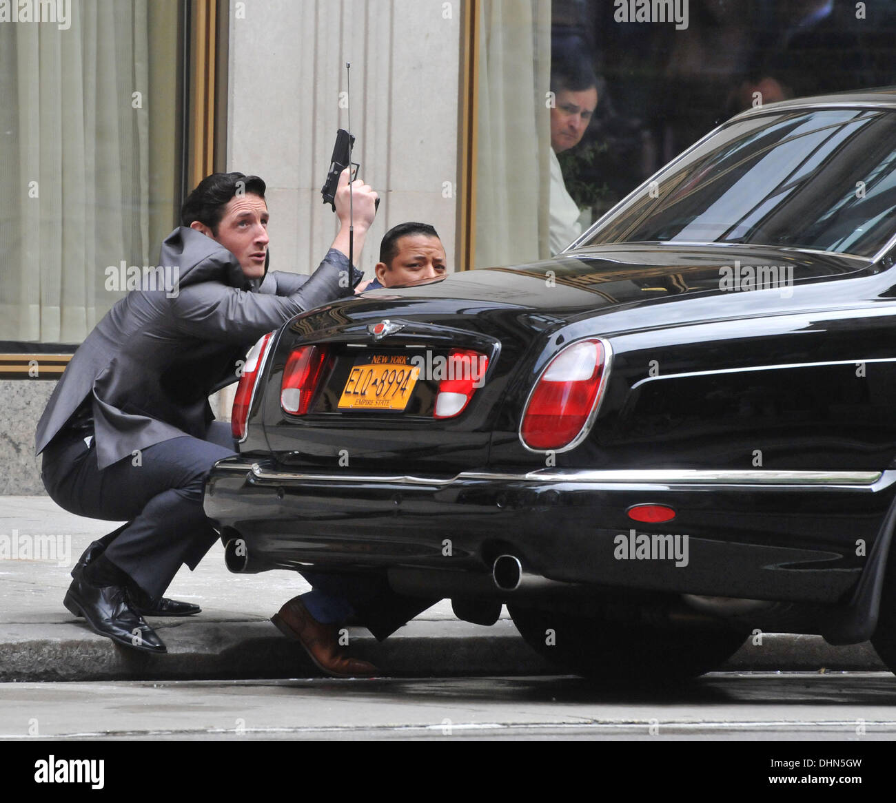 Wade Barrett and Terrence Howard on the set of 'Dead Man Down ...