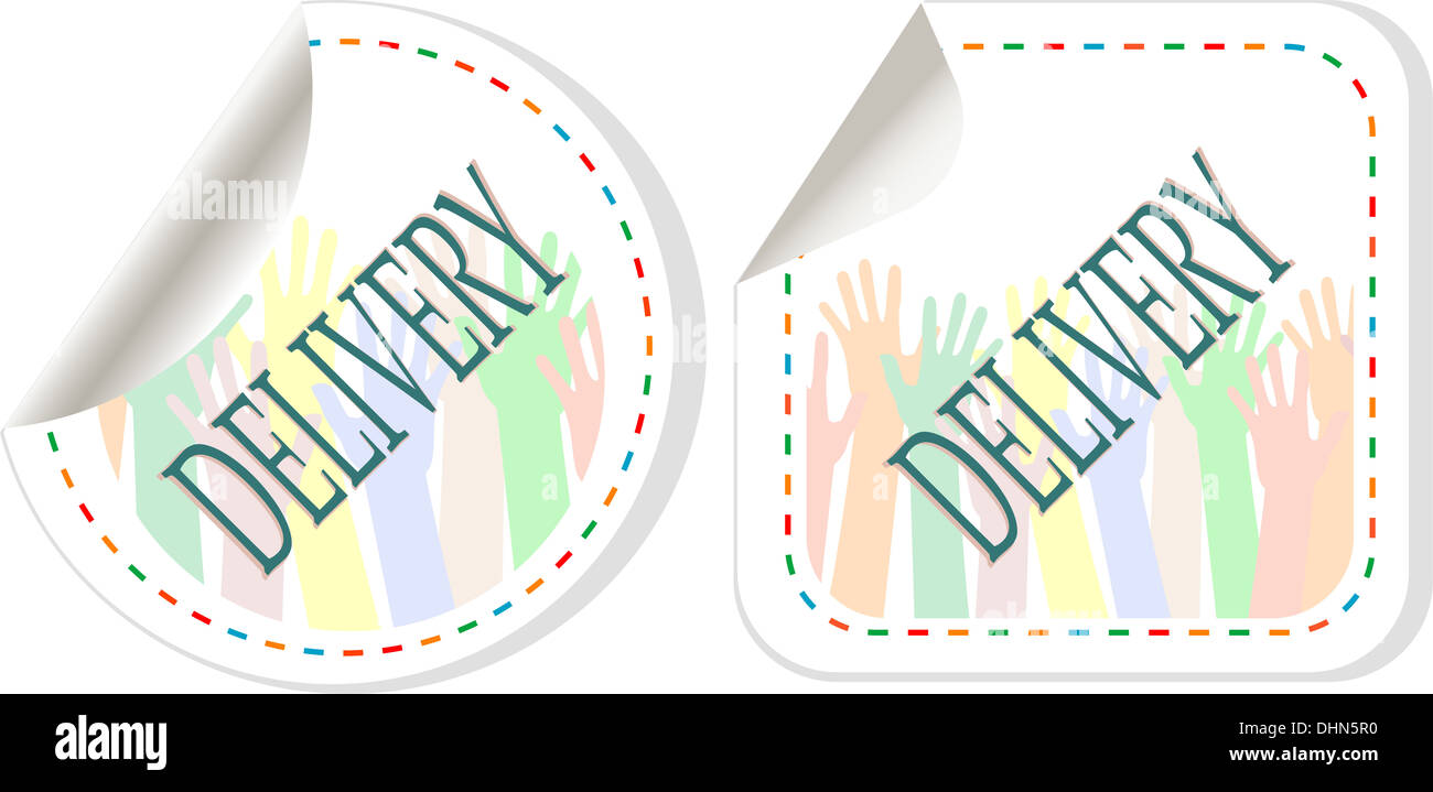 Free delivery, free service stickers Stock Photo - Alamy