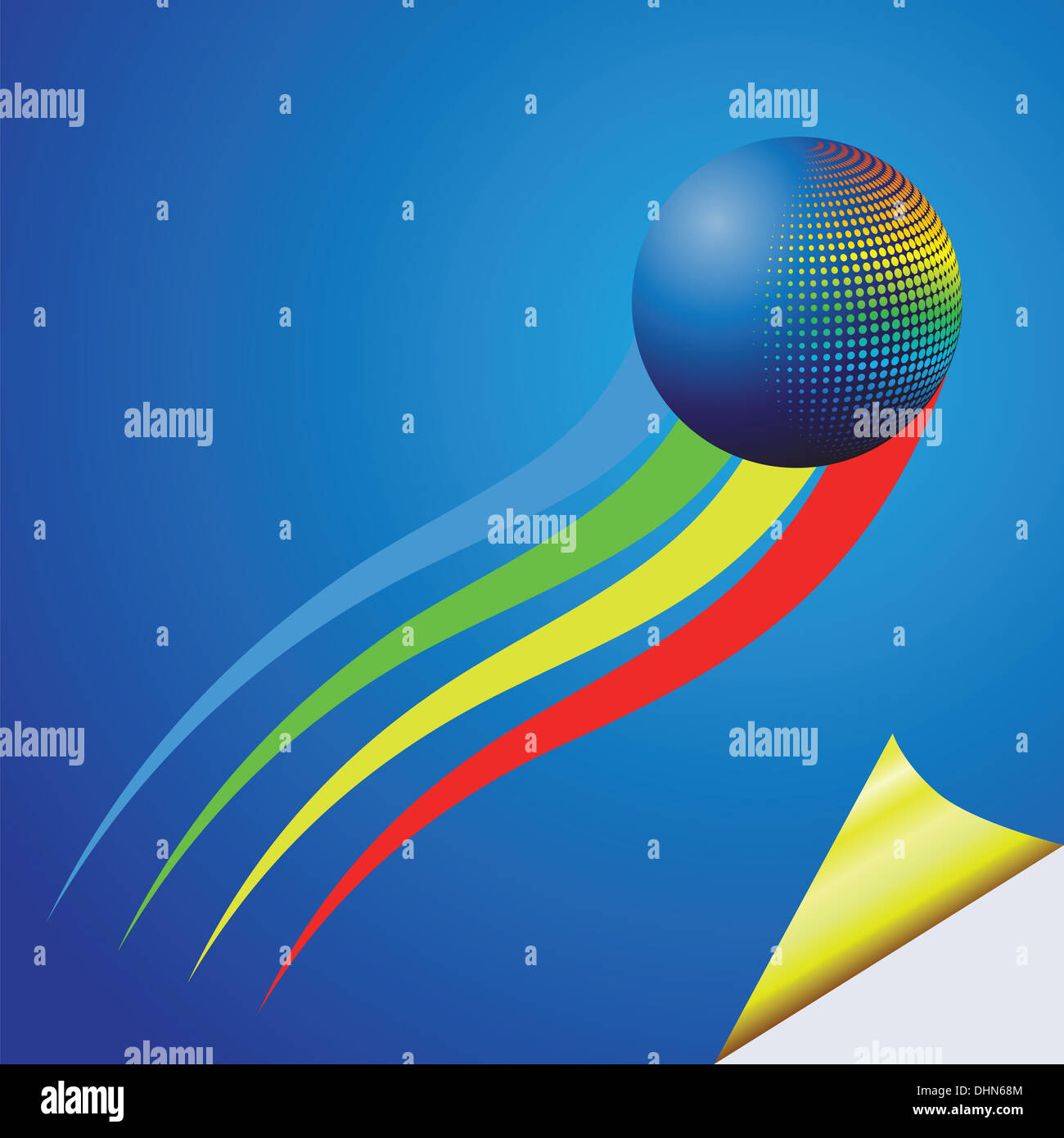 blue background with color sphere Stock Photo - Alamy