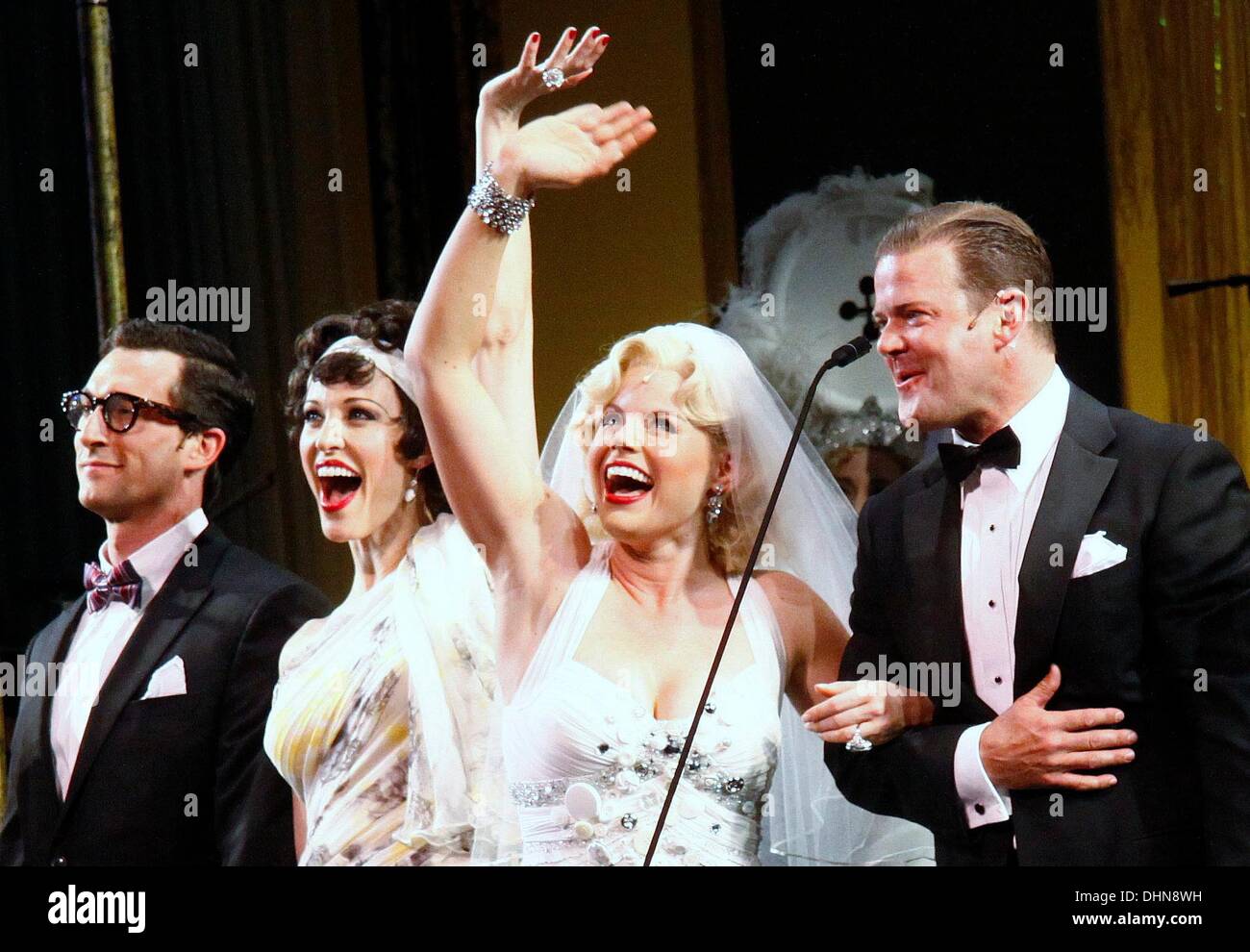 Aaron Lazar, Rachel York, Megan Hilty and Clarke Thorell Curtain call ...
