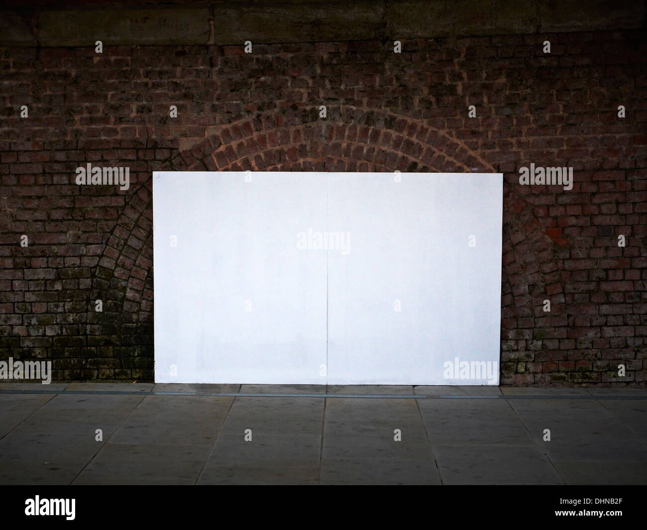 Blocked view through arch in Manchester UK Stock Photo - Alamy