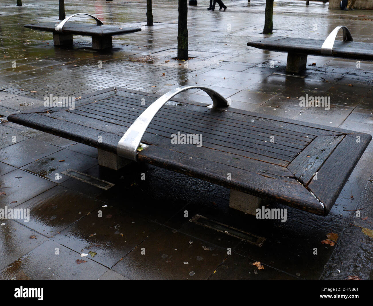 Bench in Manchester UK Stock Photo - Alamy