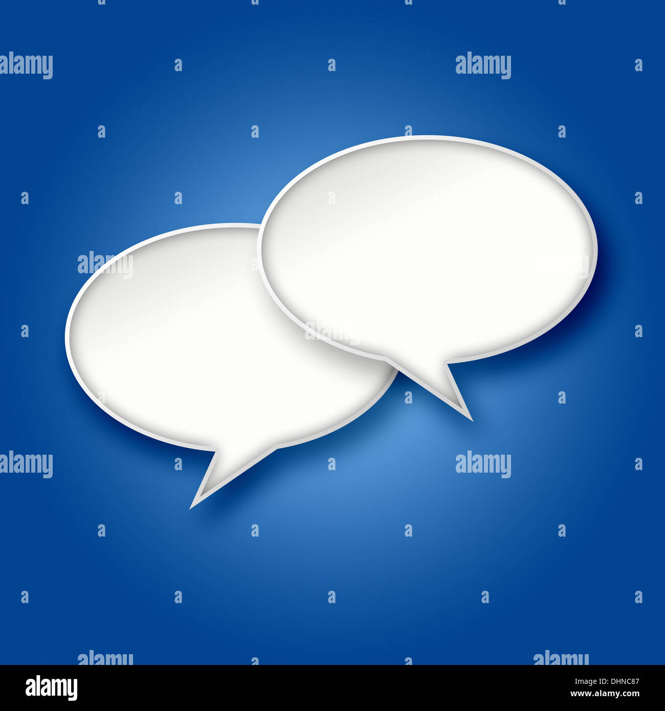 3D blank white chat bubbles on blue gradient background Stock Photo - Alamy
