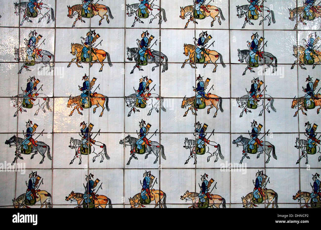 South Korea, Seoul, Cheong-gye Stream, painted ceramic tiles Stock ...