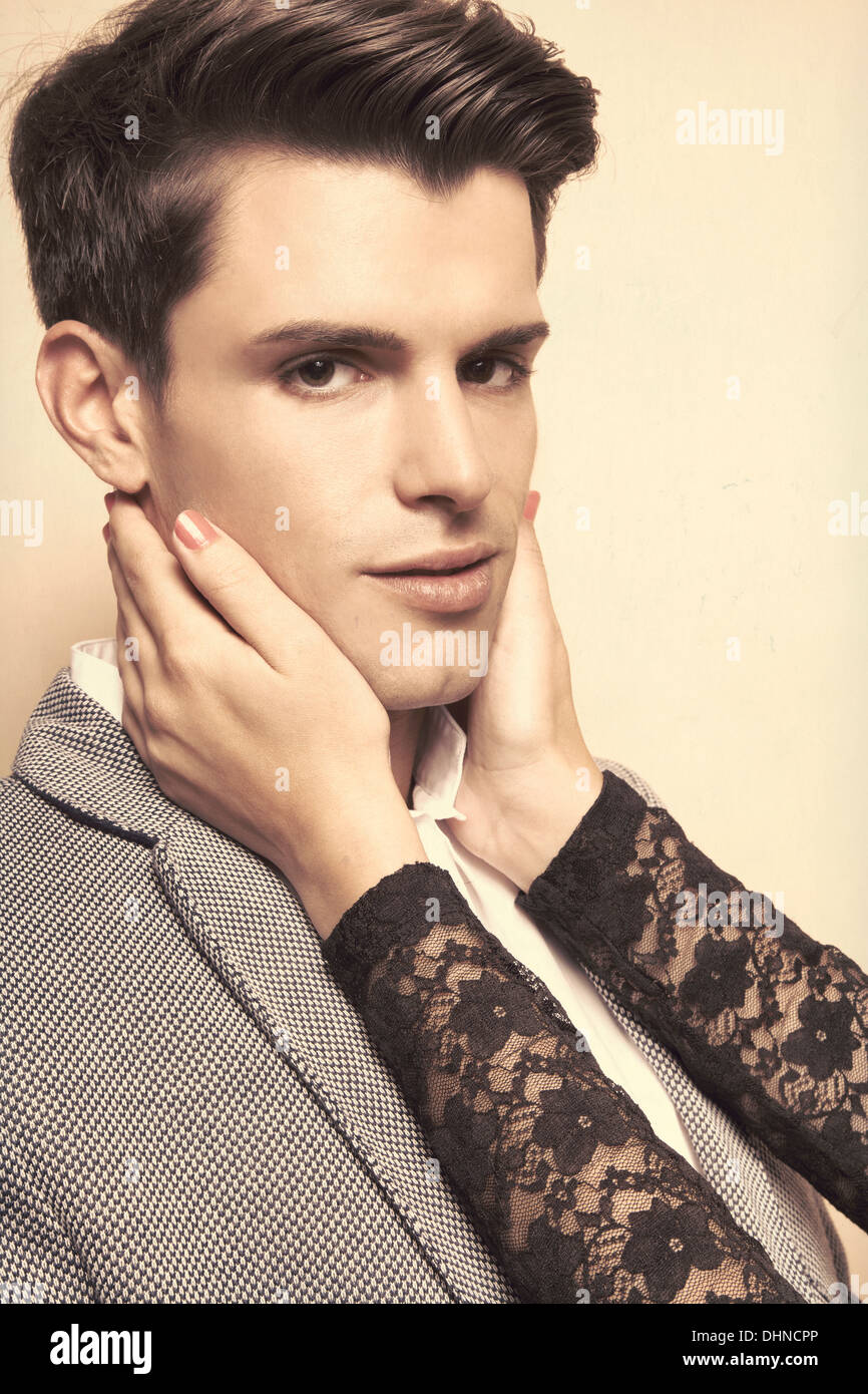 Hands cupping face hi-res stock photography and images - Alamy