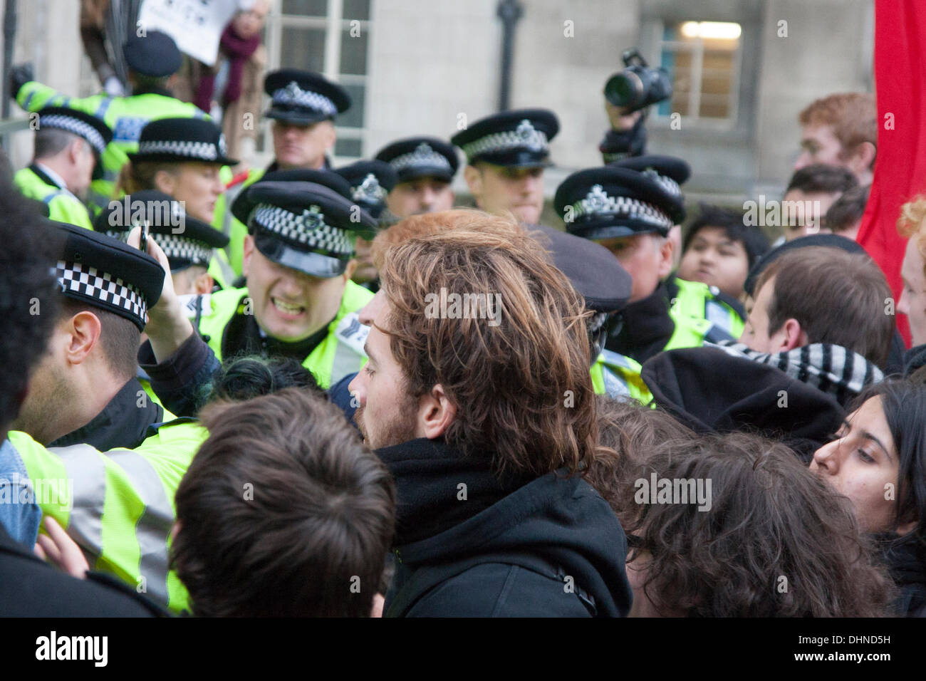 London, UK. 13 November 2013. Scores of University College of London ...