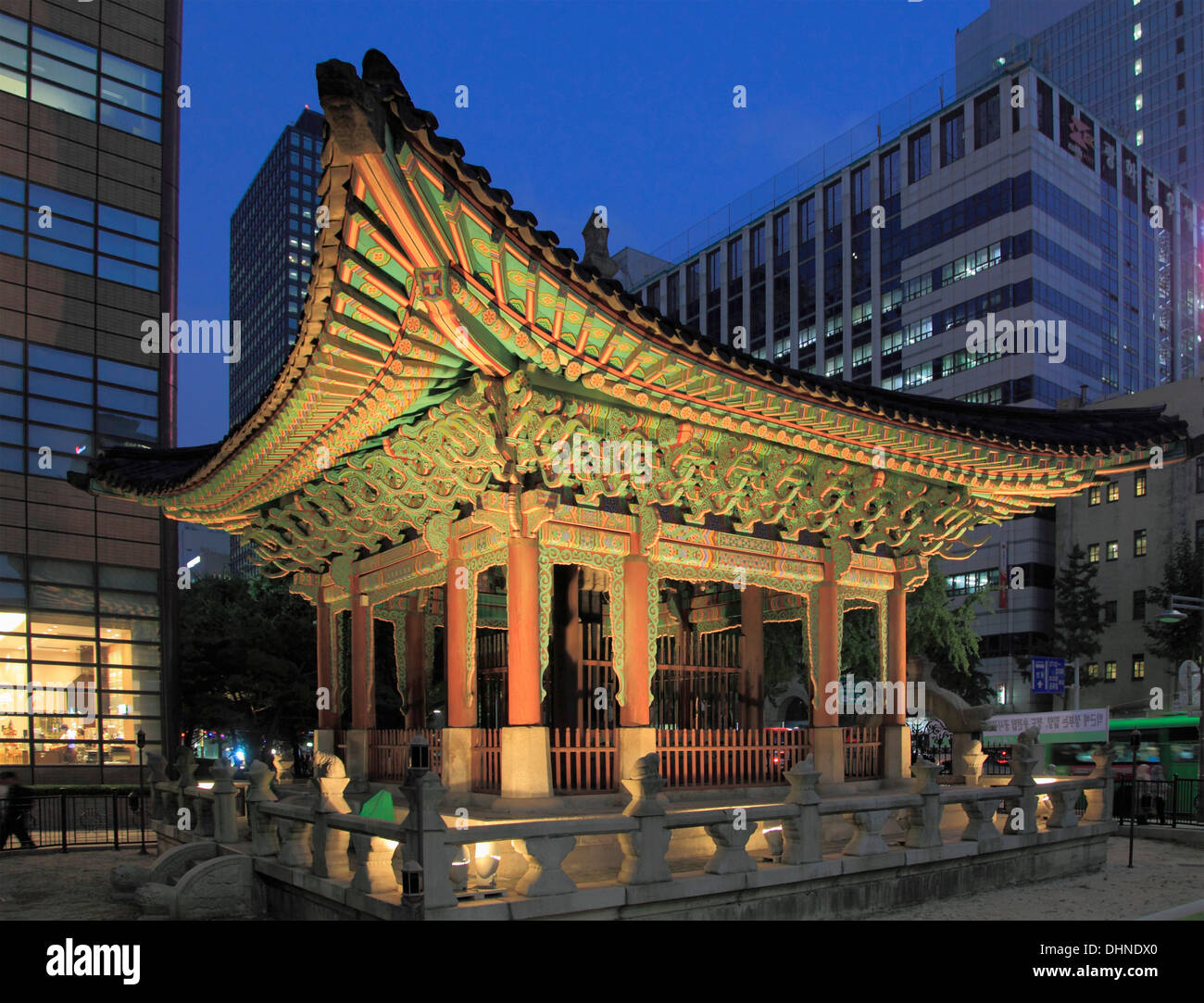 South Korea, Seoul, Anniversary Monument of Gojong's Enthronement Stock ...