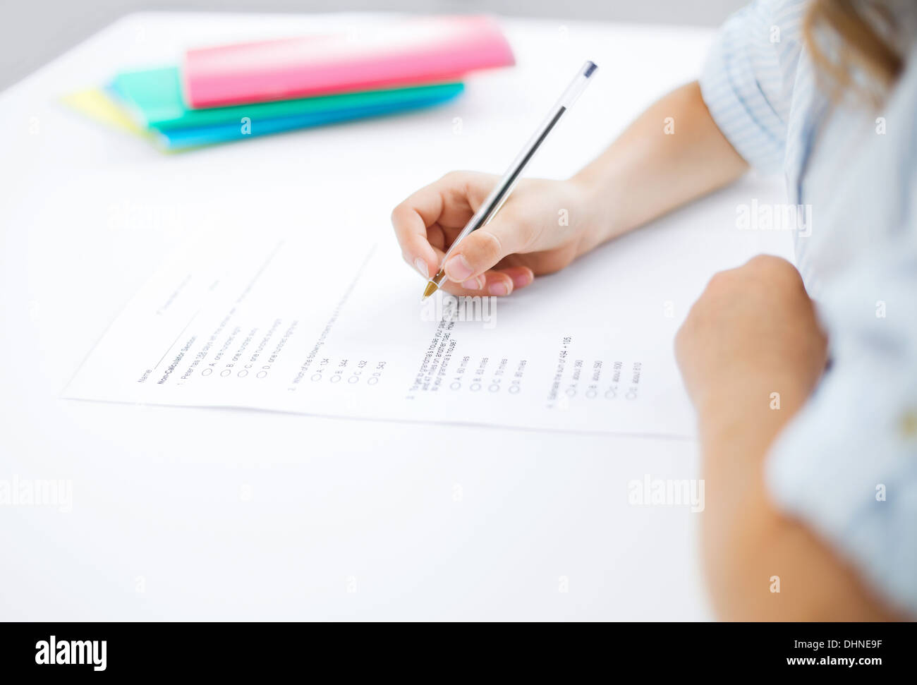 little girl taking test Stock Photo - Alamy