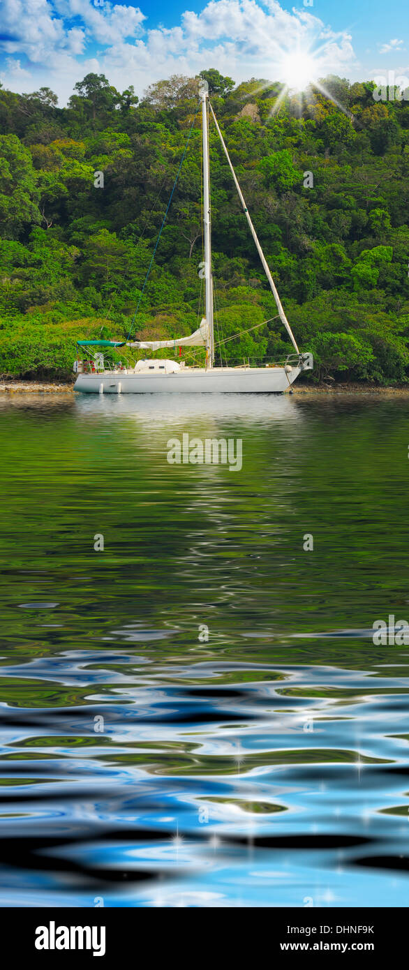 Yacht in the open sea Stock Photo - Alamy
