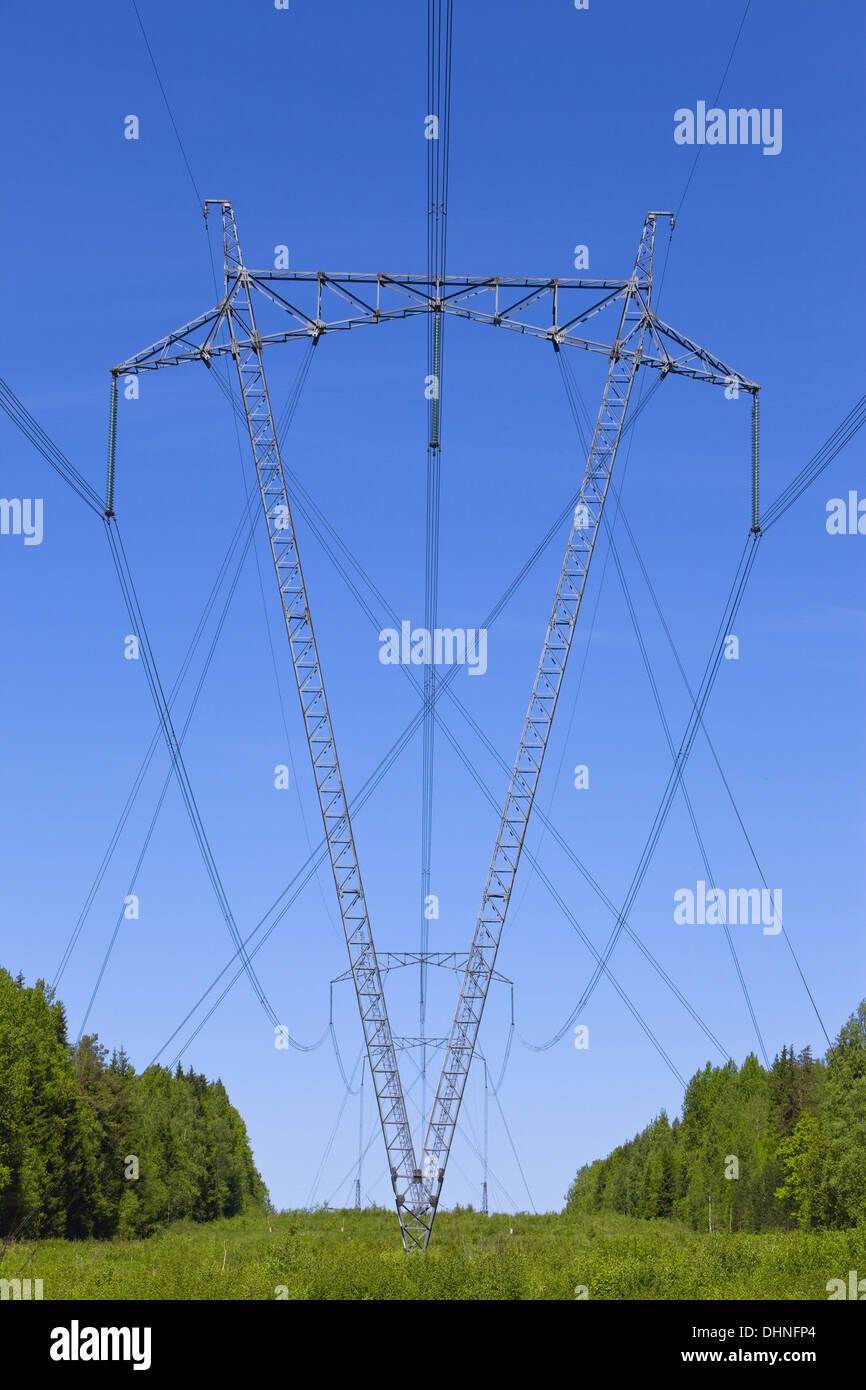Support of line of electricity transmissions Stock Photo - Alamy