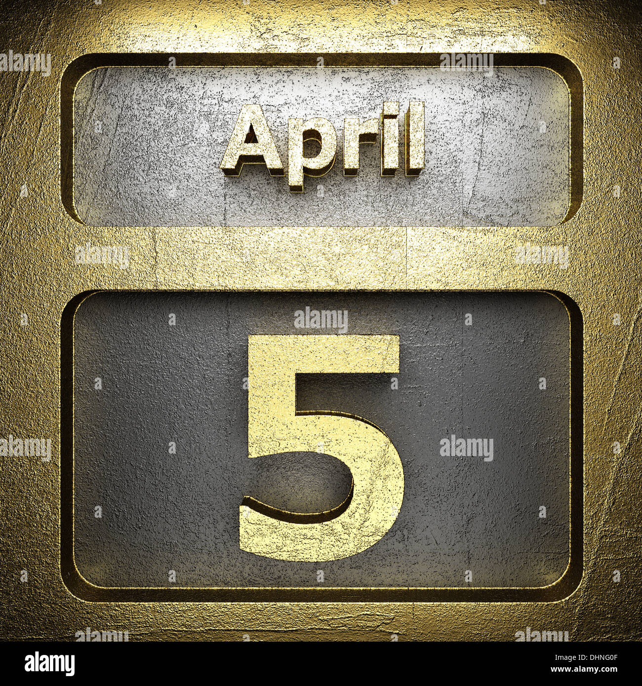 april 5 golden sign Stock Photo - Alamy
