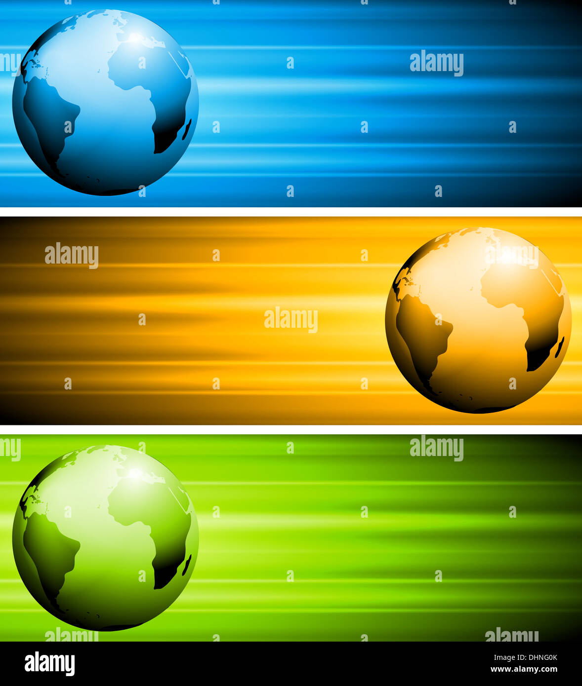 Colourful tech banners with globe. Vector design eps 10 Stock Photo - Alamy