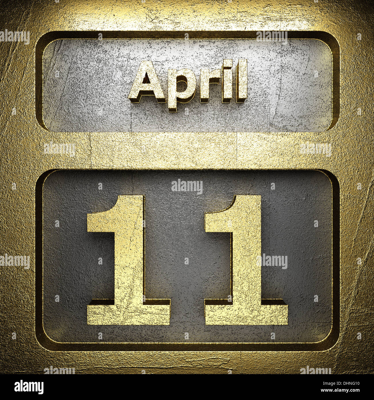 april 11 golden sign Stock Photo - Alamy
