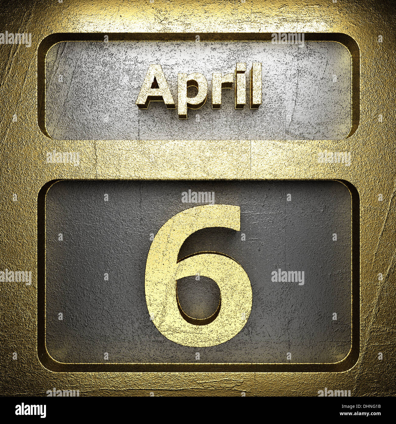 april 6 golden sign Stock Photo - Alamy