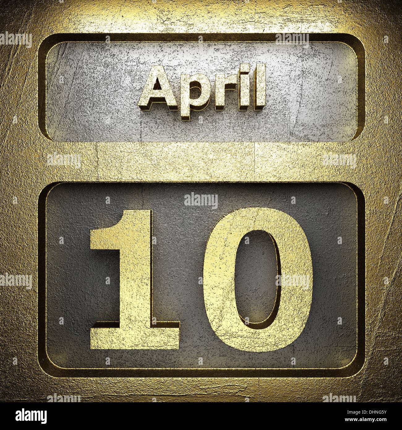 april 10 golden sign Stock Photo - Alamy