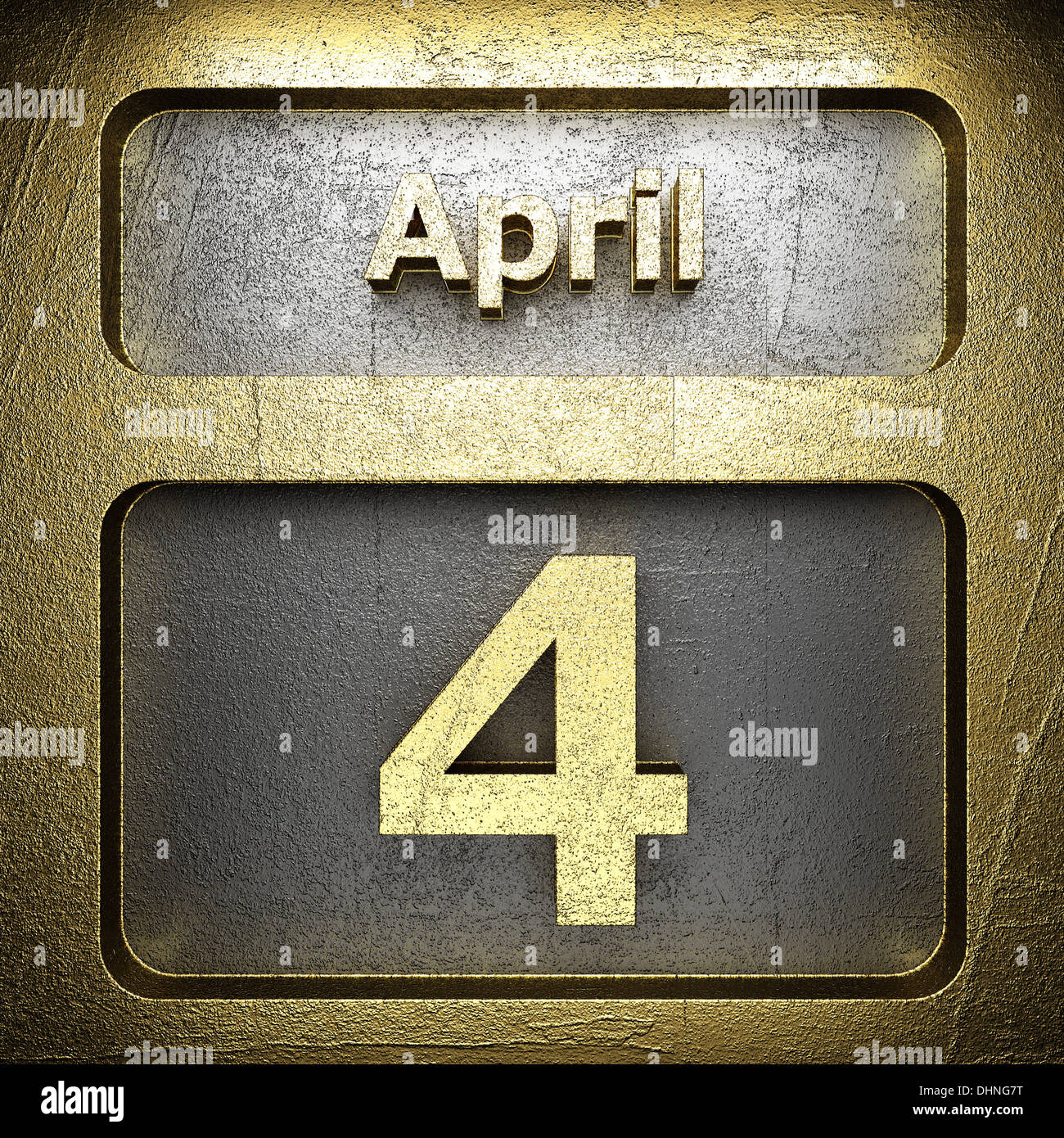 april 4 golden sign Stock Photo - Alamy