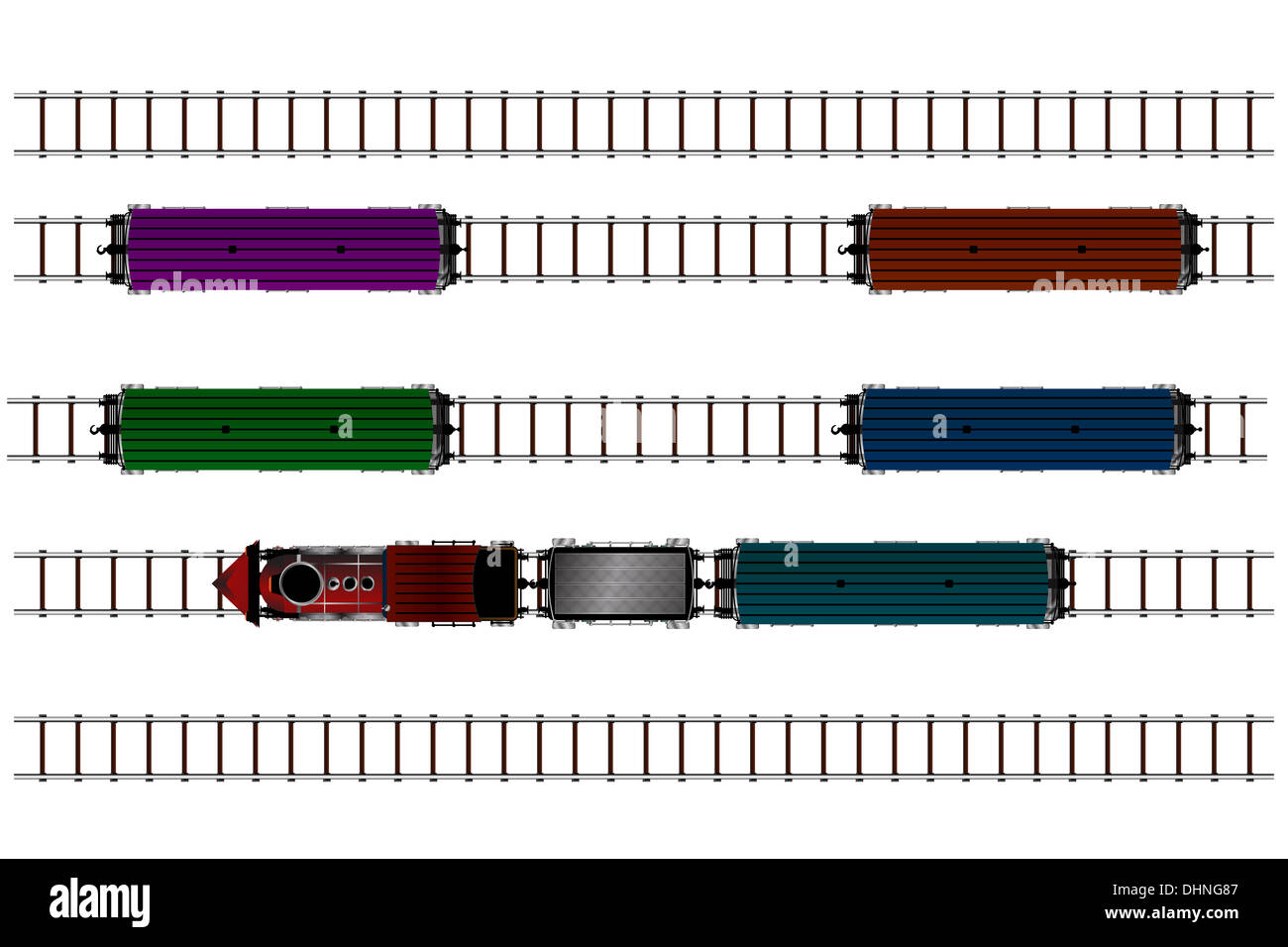 Perspective drawing train hi-res stock photography and images - Alamy