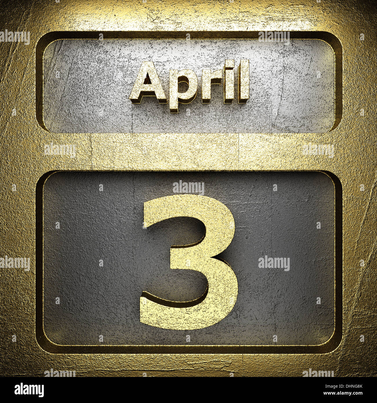 april 3 golden sign Stock Photo - Alamy
