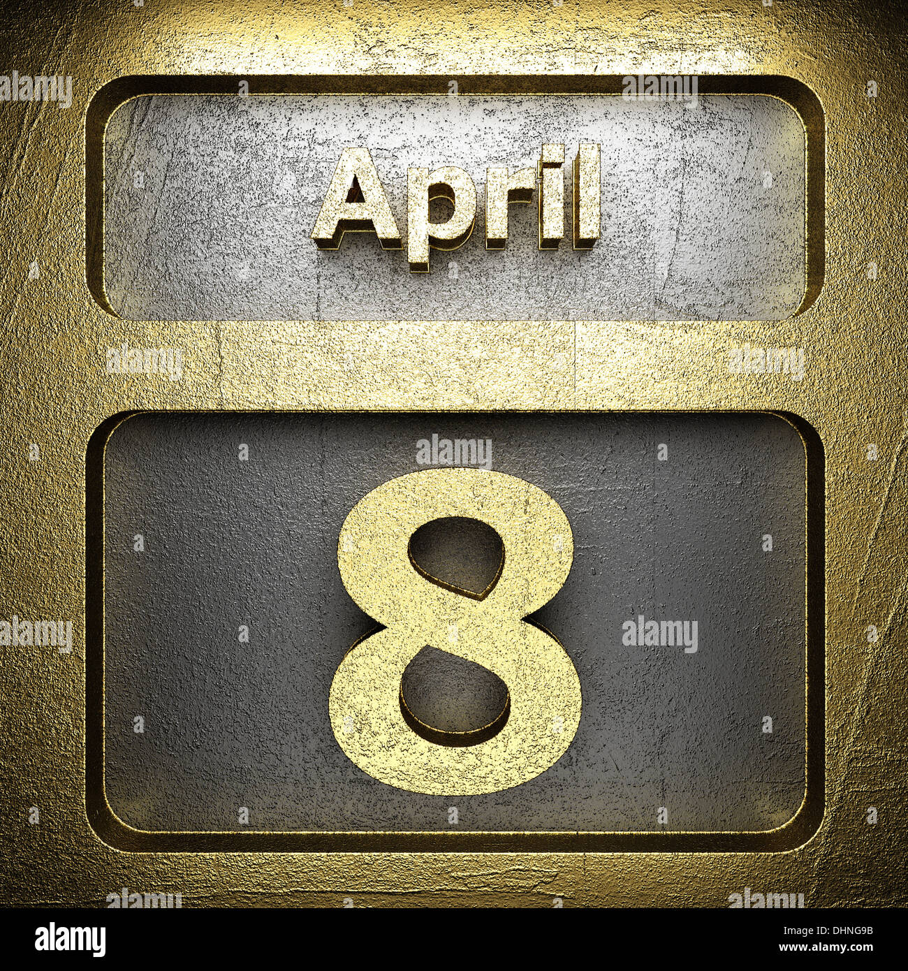 april 8 golden sign Stock Photo - Alamy