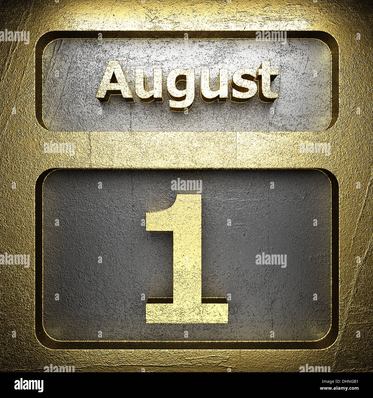 august 1 golden sign Stock Photo - Alamy