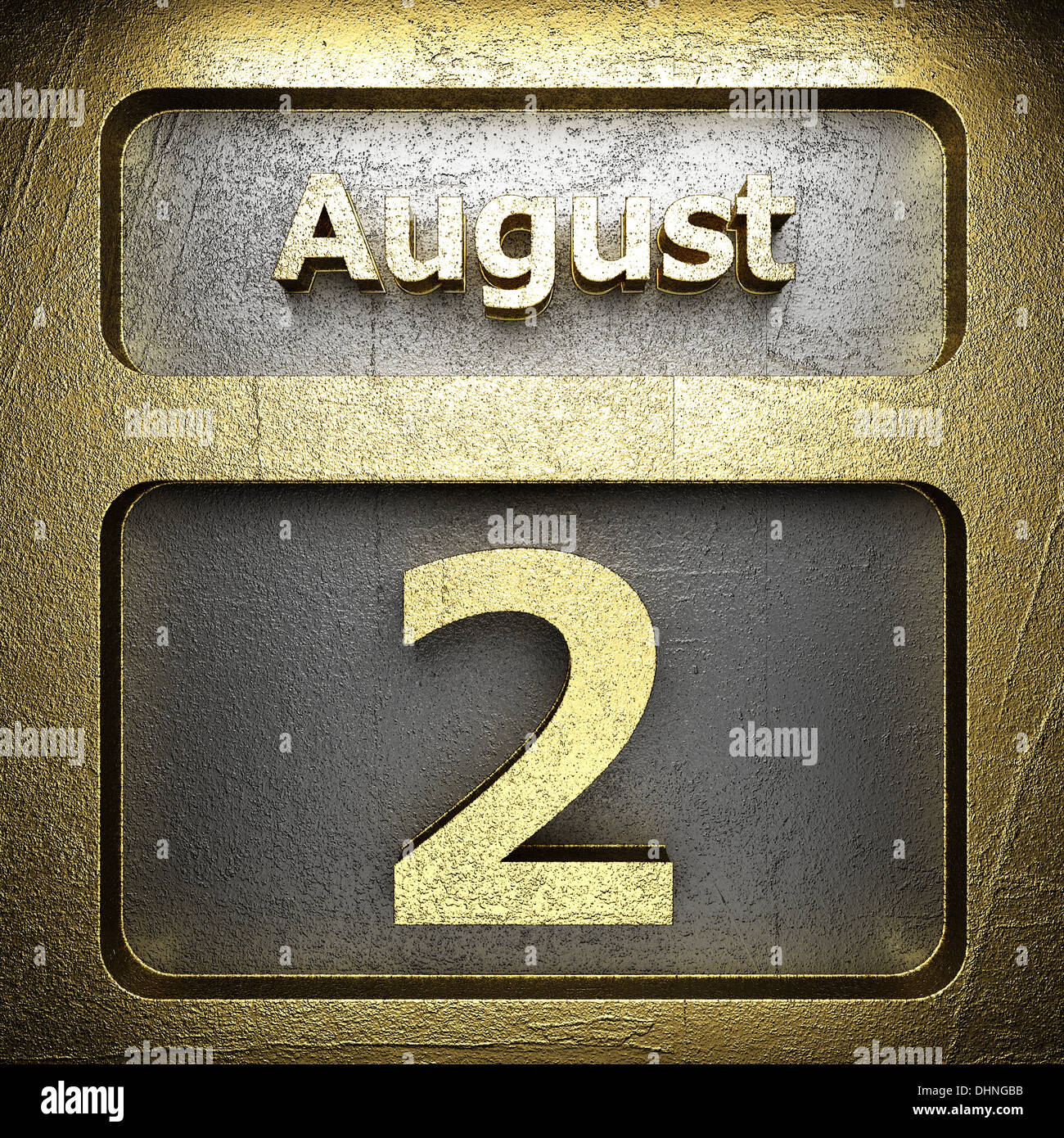 august 2 golden sign Stock Photo - Alamy