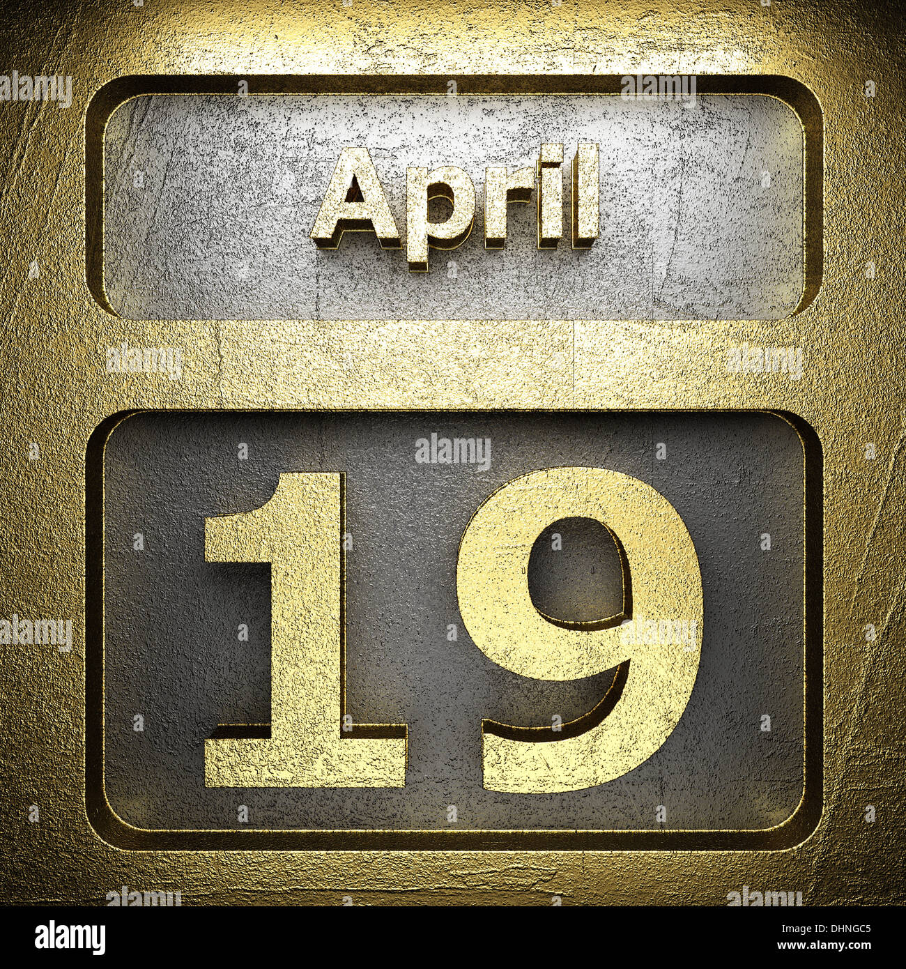 april 19 golden sign Stock Photo - Alamy