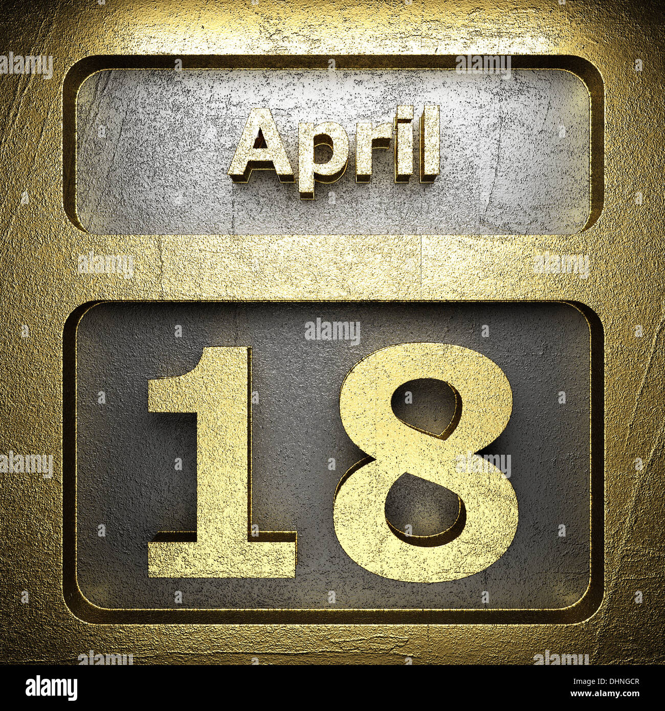 april 18 golden sign Stock Photo - Alamy