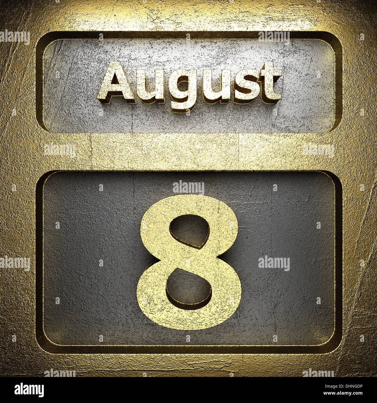 august 8 golden sign Stock Photo - Alamy