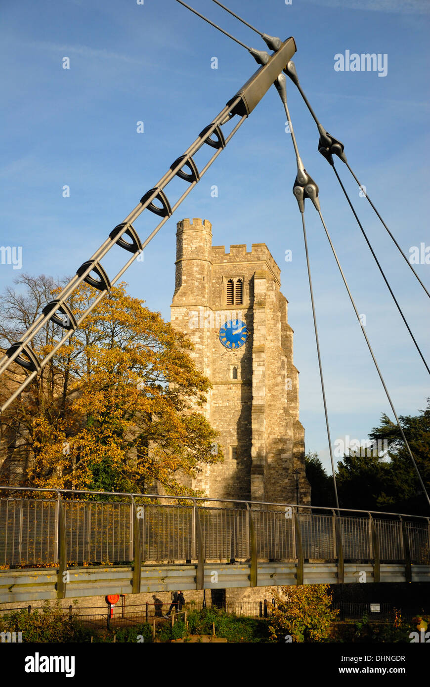 Maidstone, Kent, England, UK. Lockmeadow Millennium Bridge across the ...