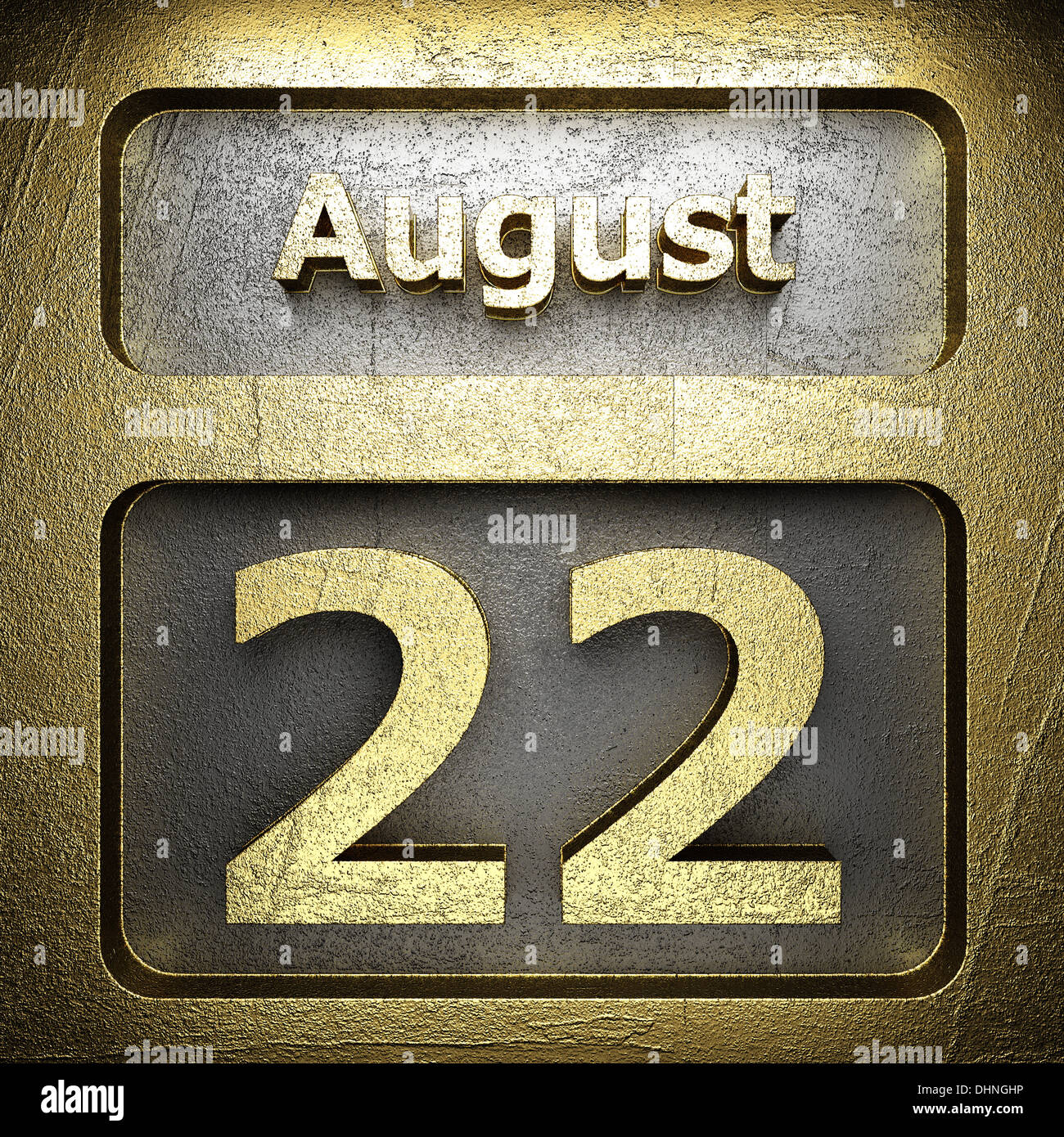 august 22 golden sign Stock Photo - Alamy