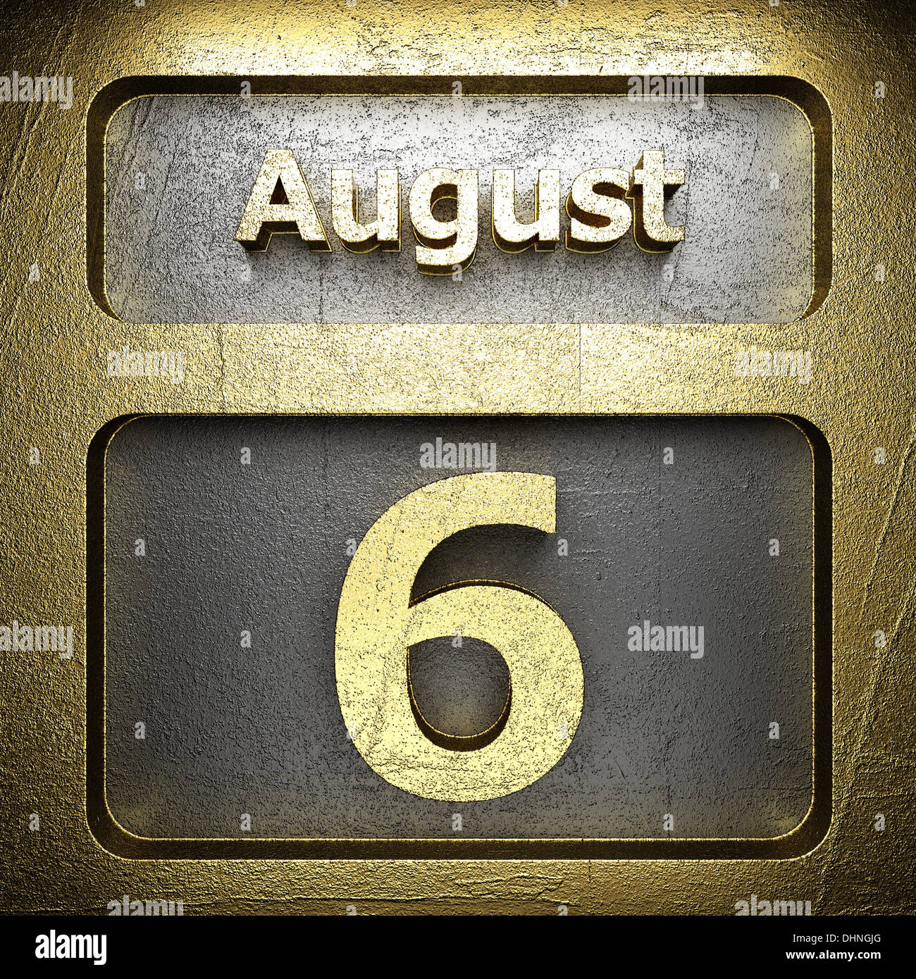 august 6 golden sign Stock Photo - Alamy