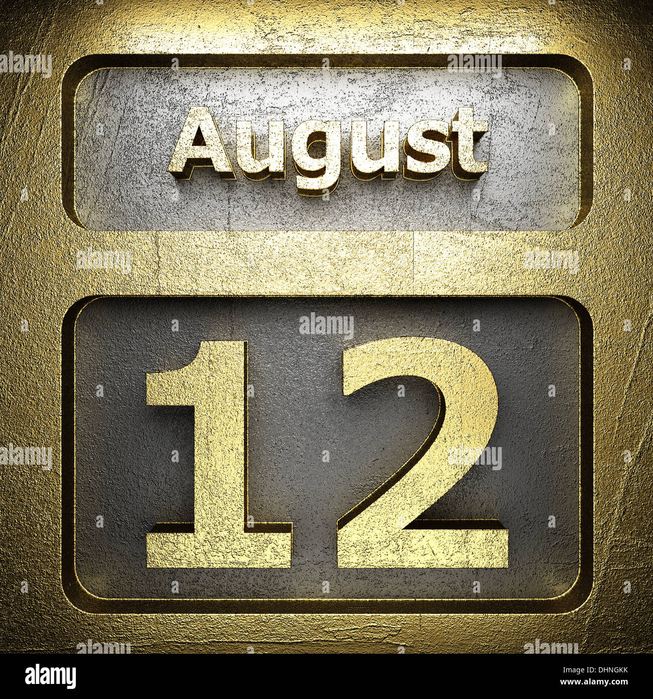 august 12 golden sign Stock Photo - Alamy