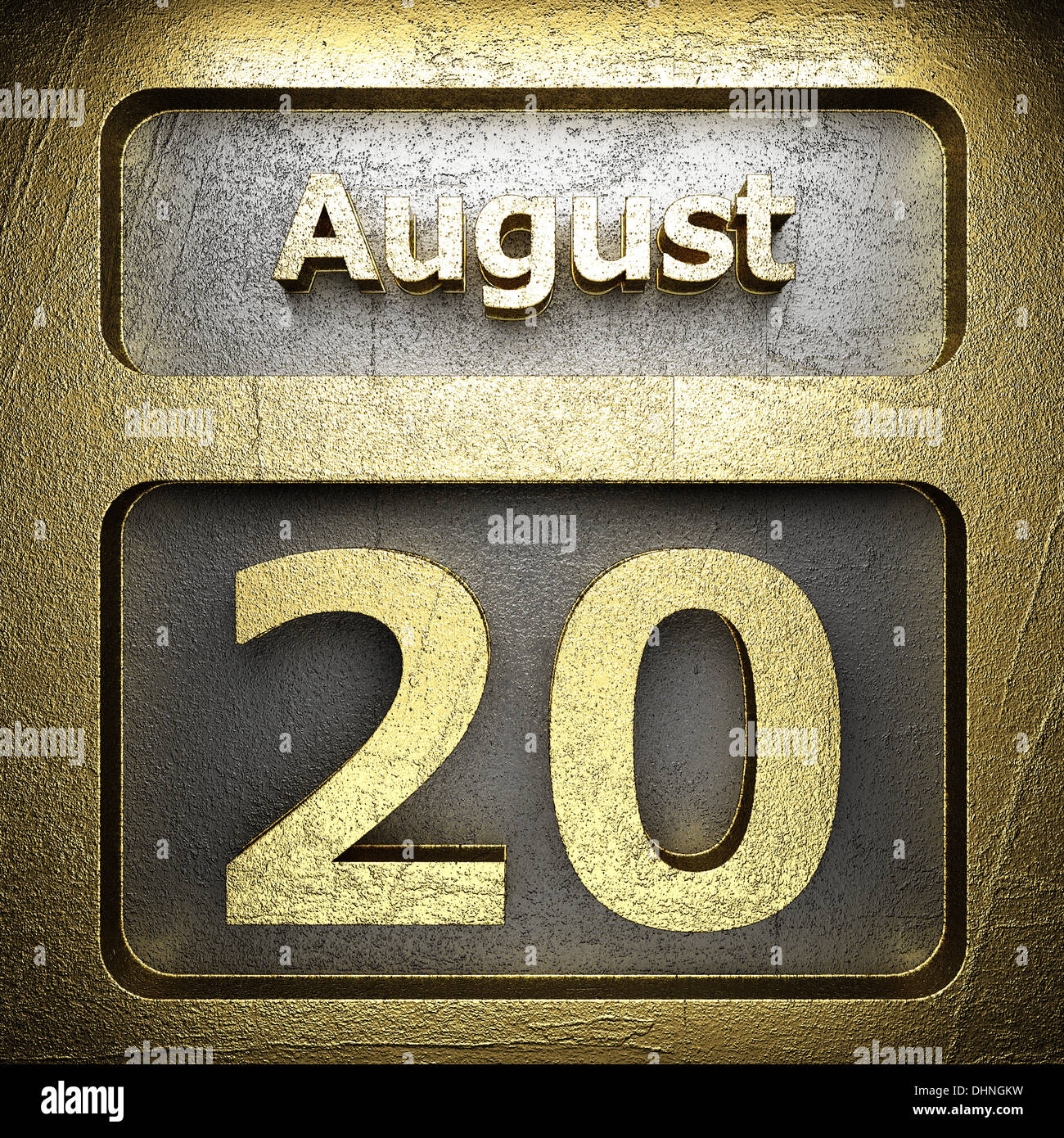 august 20 golden sign Stock Photo - Alamy