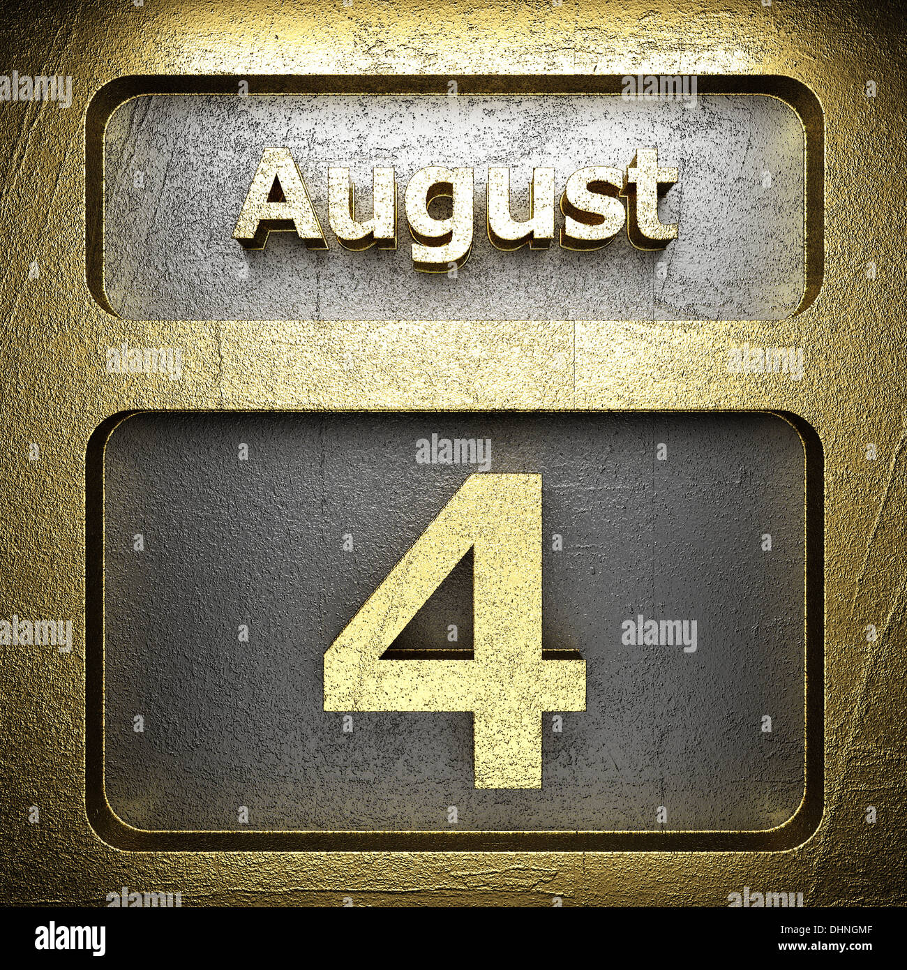 august 4 golden sign Stock Photo - Alamy