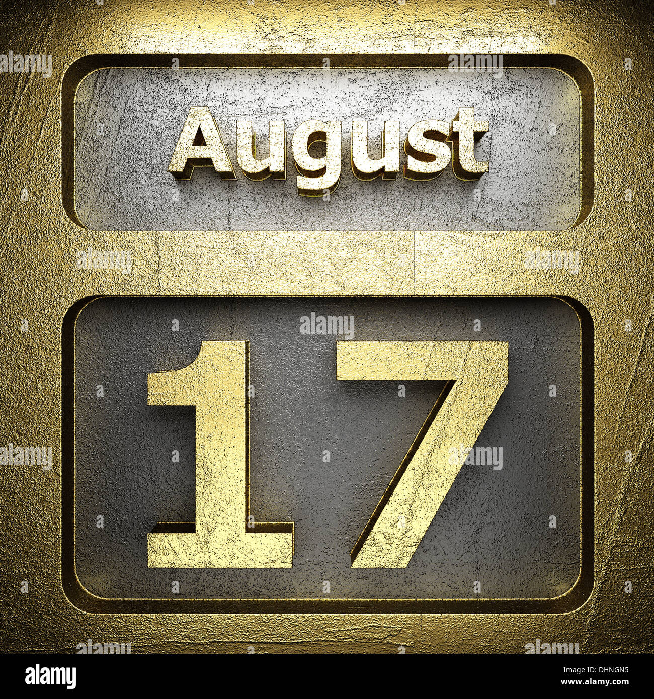 august 17 golden sign Stock Photo - Alamy
