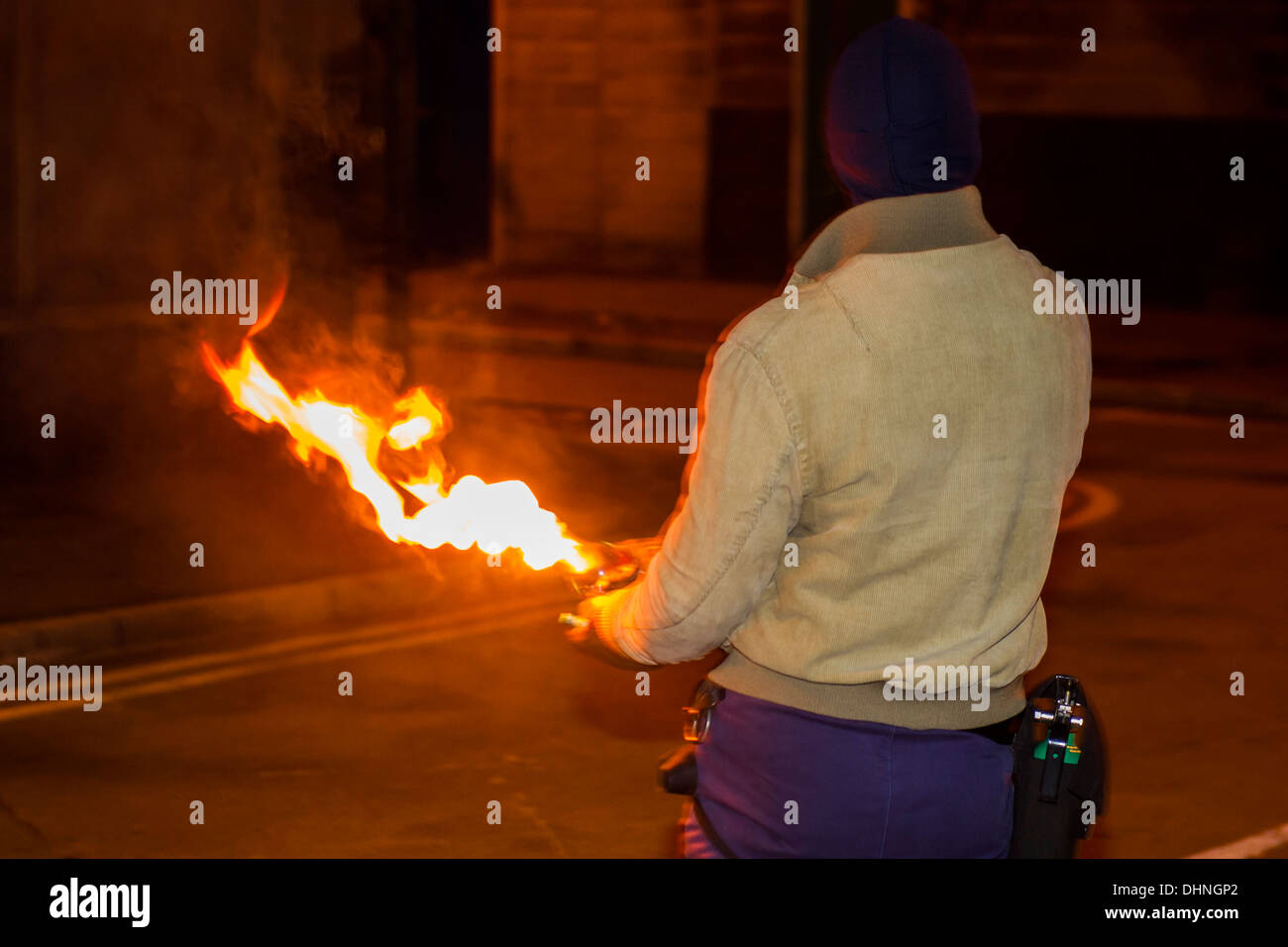 Rioter throw fire bomb hi-res stock photography and images - Alamy