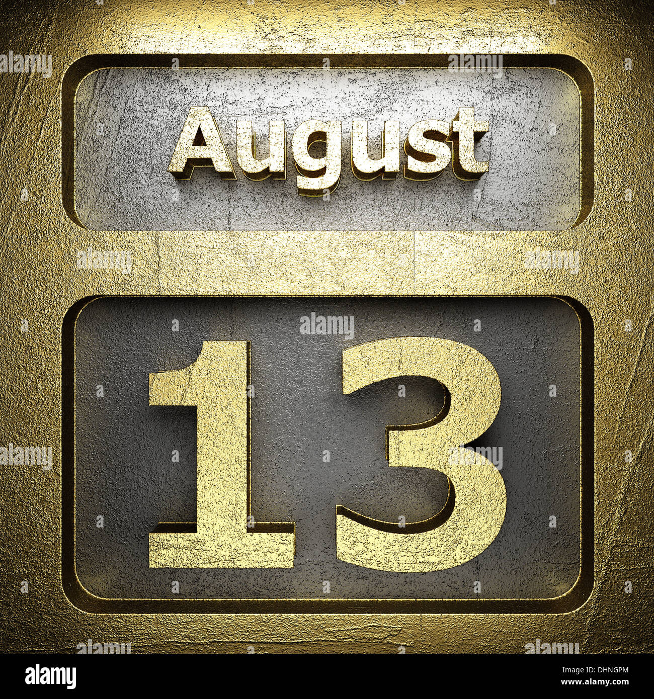 august 13 golden sign Stock Photo - Alamy