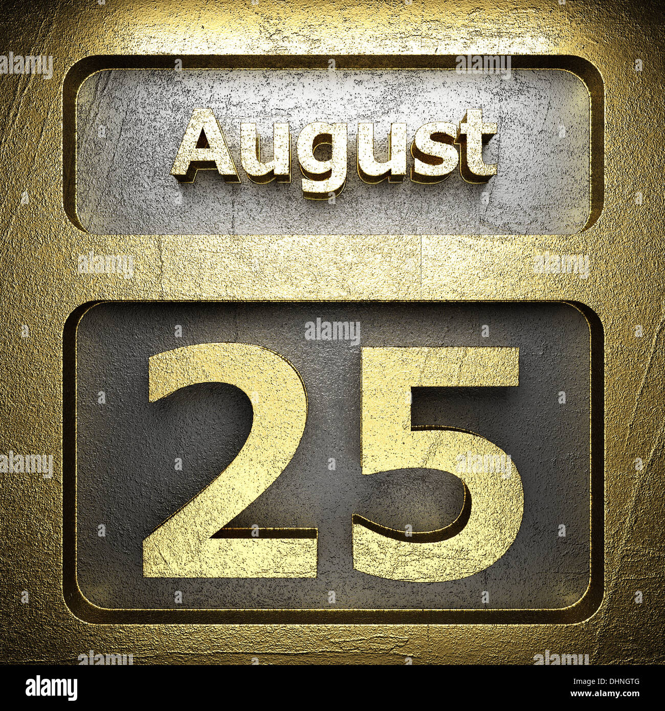 august 25 golden sign Stock Photo - Alamy