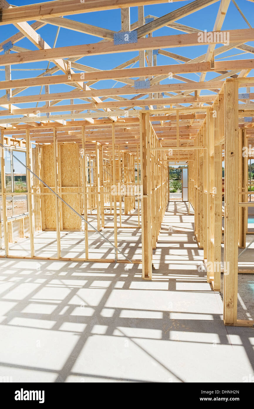 New home construction framing Stock Photo - Alamy