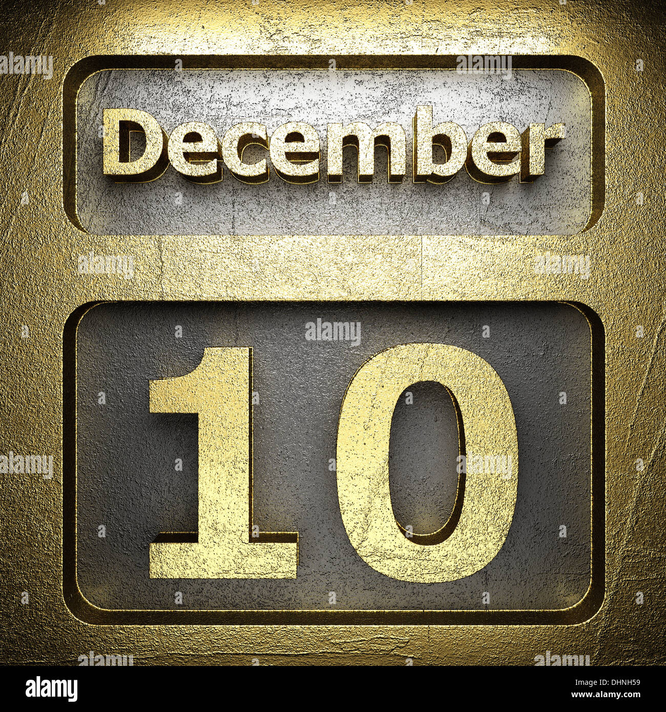 december 10 golden sign Stock Photo - Alamy