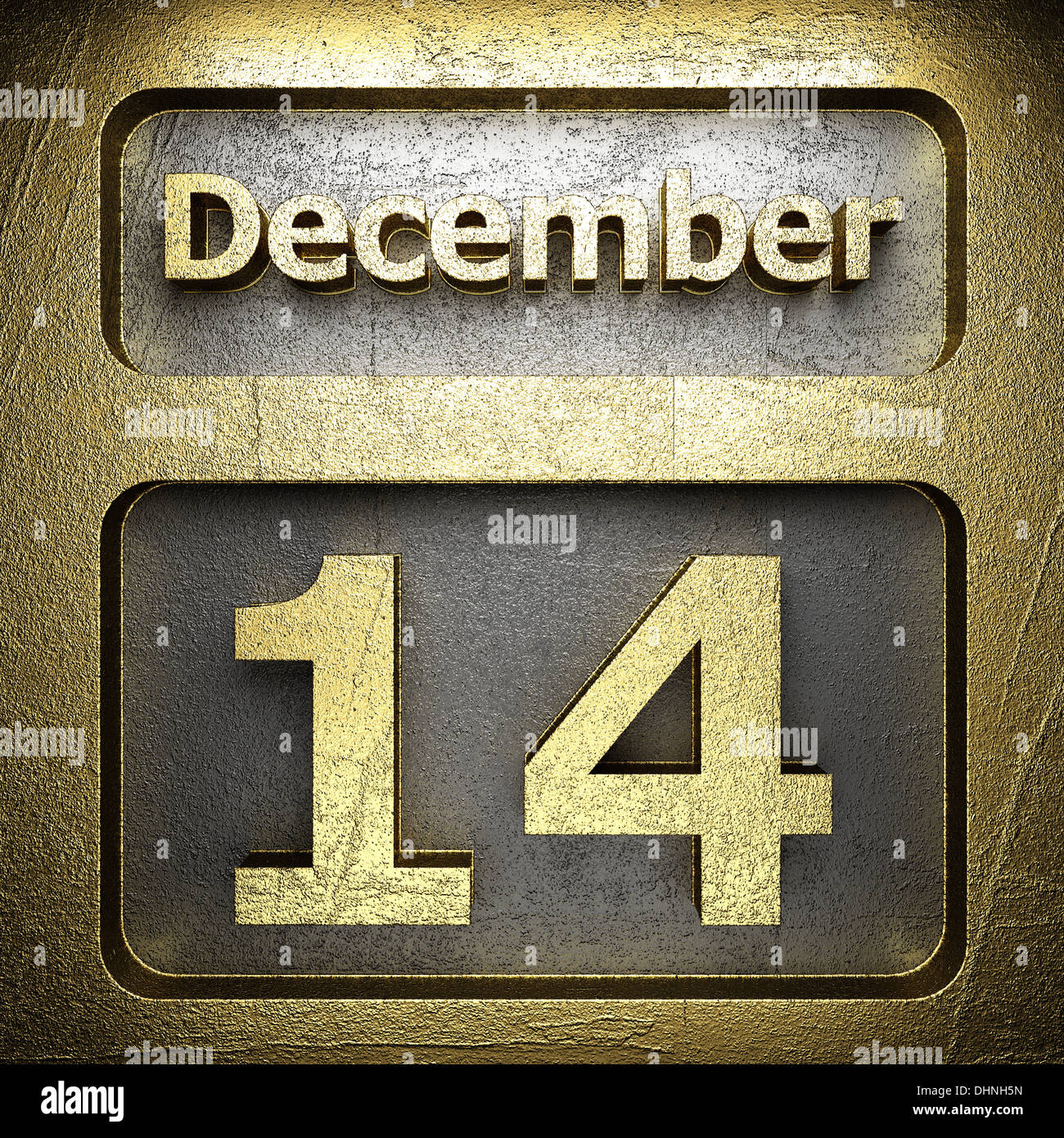december 14 golden sign Stock Photo - Alamy