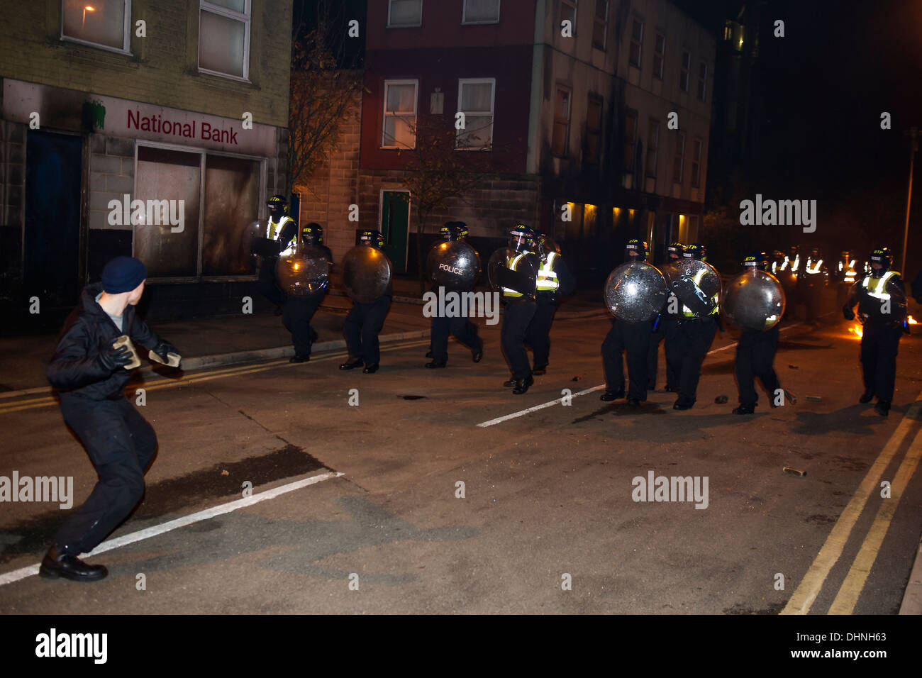 Public order, or riot, training takes place under realistic conditions ...