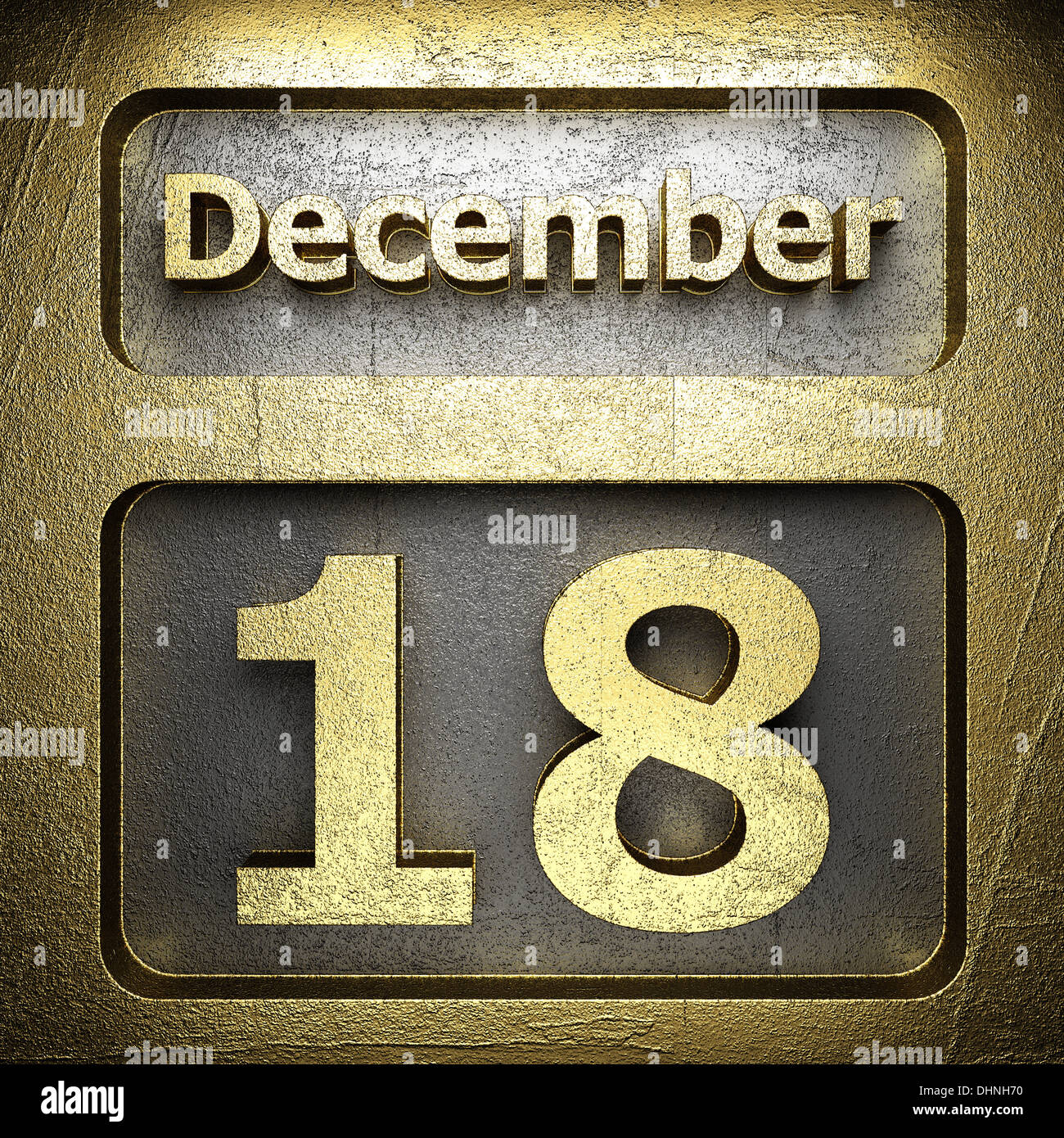 december 18 golden sign Stock Photo - Alamy