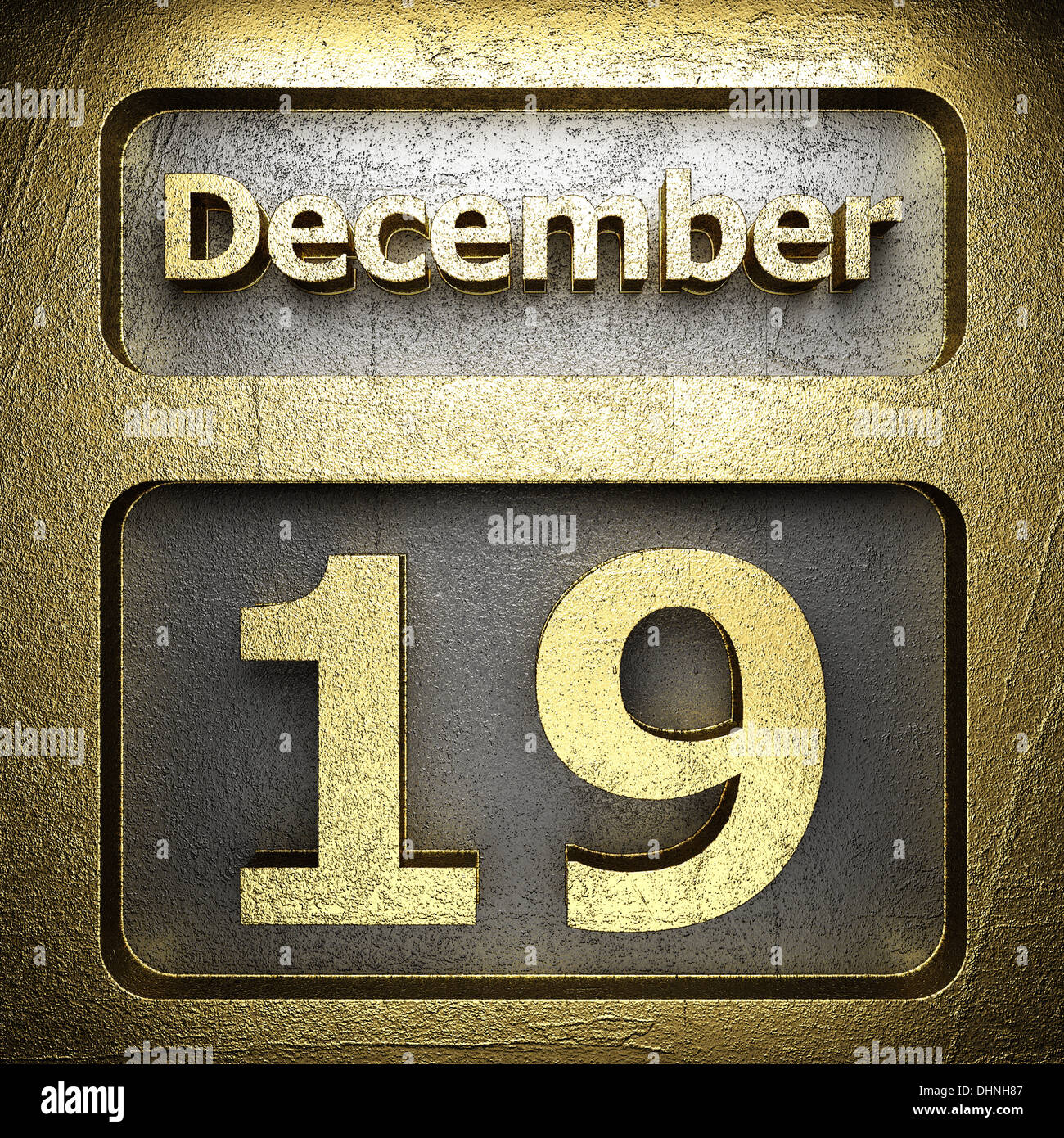 december 19 golden sign Stock Photo - Alamy