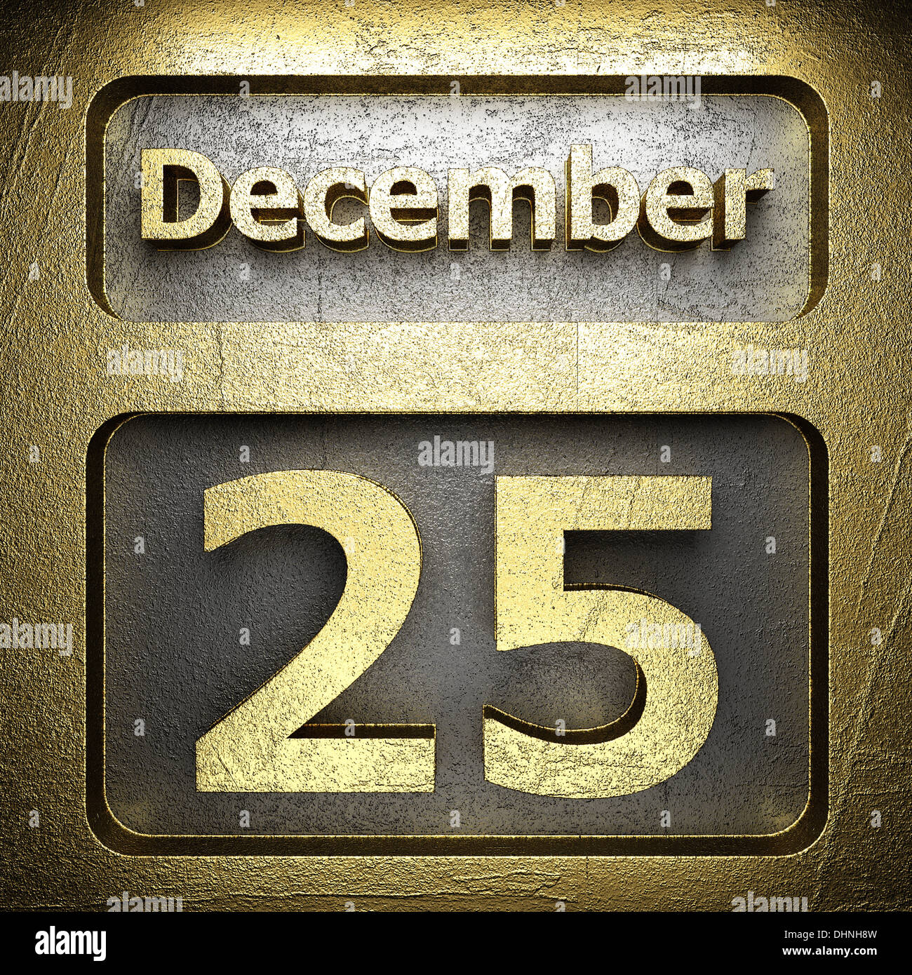 december 25 golden sign Stock Photo - Alamy