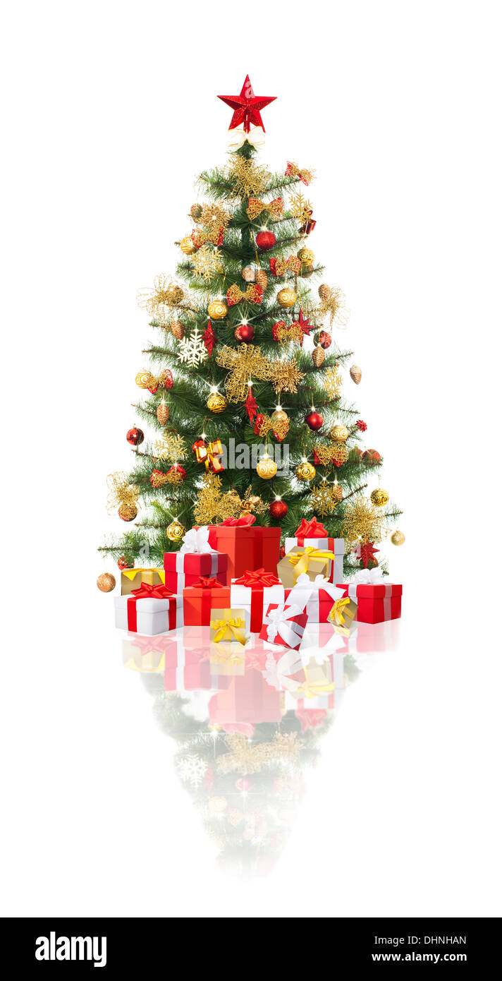 Christmas tree toys golden star Cut Out Stock Images & Pictures - Alamy
